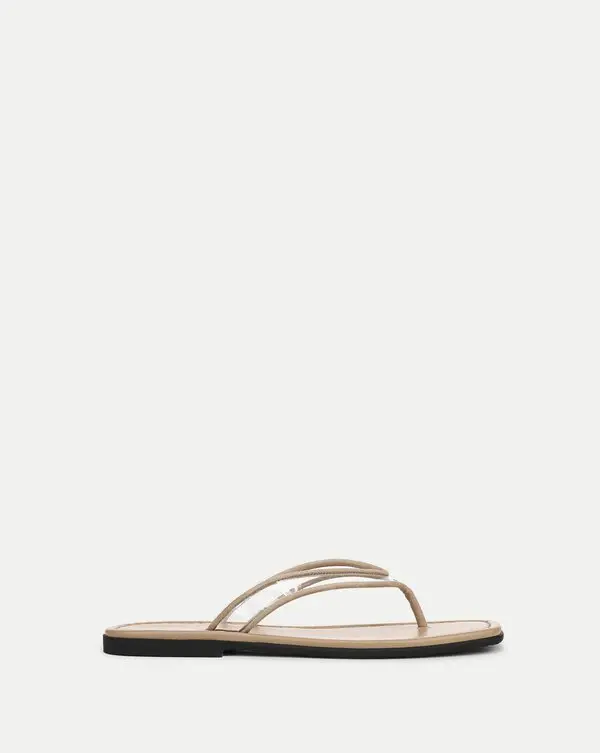 Veronica Beard Clea Jelly Flip-flop Sandal - Sand/clear