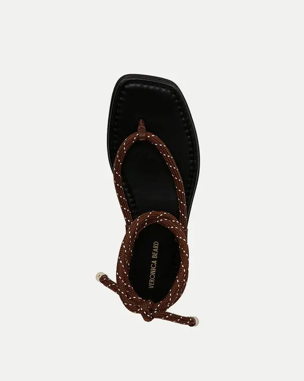Veronica Beard Carmina Cord Wrap Sandal - Cedar/coconut