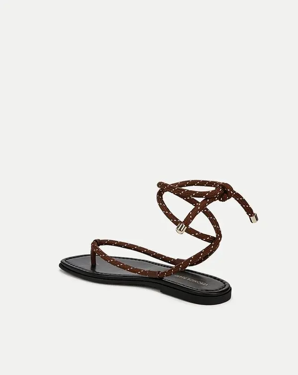 Veronica Beard Carmina Cord Wrap Sandal - Cedar/coconut