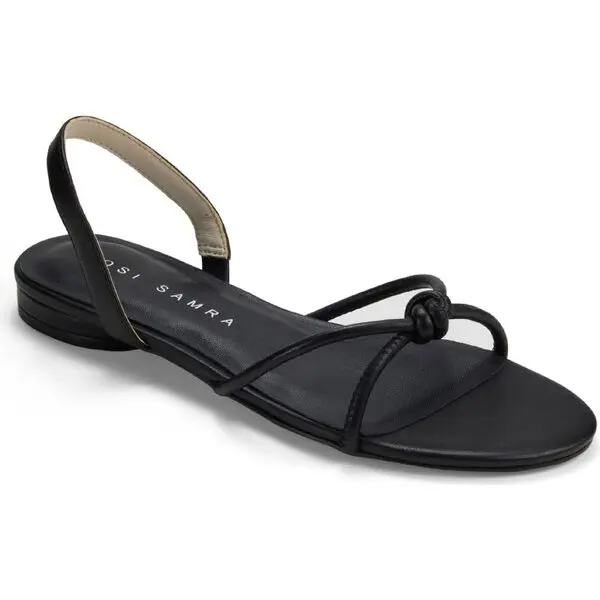 Yosi Samra Alison Knot Slingback Sandal - Black