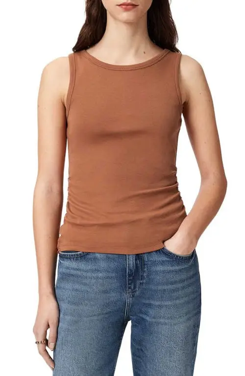 ALLSAINTS Katarina Stretch Cotton Tank Top - Pecan Brown