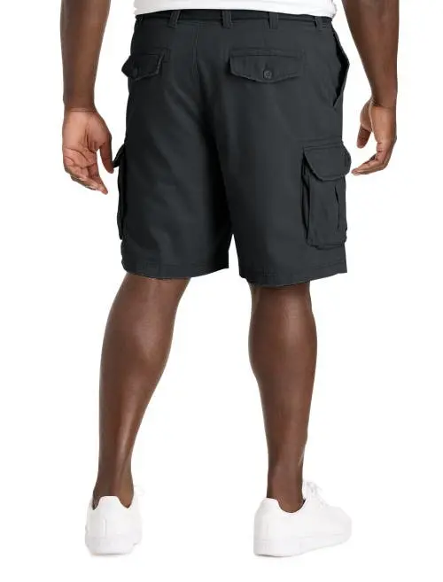 TRUE NATION BY DXL Big & Tall Belted Cargo Shorts - Black
