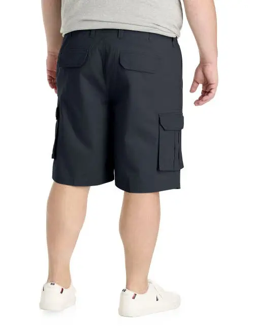 TRUE NATION BY DXL Big & Tall Stretch Ripstop Cargo Shorts - Black
