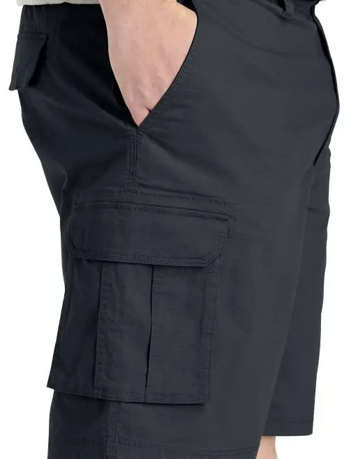 TRUE NATION BY DXL Big & Tall Stretch Ripstop Cargo Shorts - Black