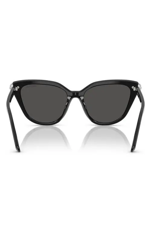 SWAROVSKI 56mm Cat Eye Sunglasses - Black/dark Grey