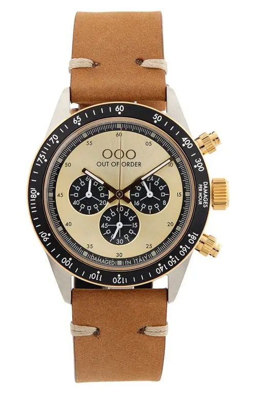 OUT OF ORDER Supervintage Chronograph Strap Watch - Gold And Silver