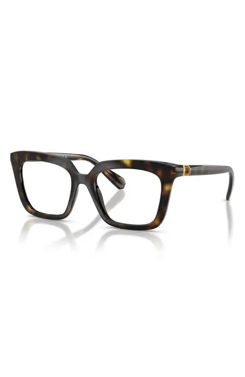 SWAROVSKI 51mm Square Eyeglasses - Havana/ Demo Lens