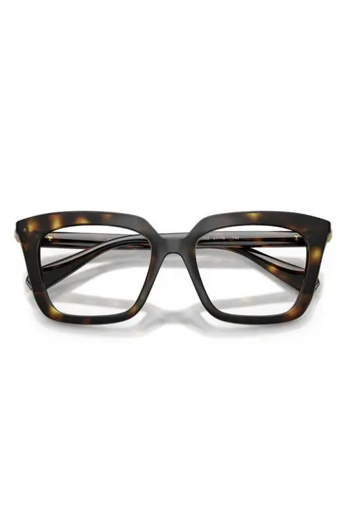 SWAROVSKI 51mm Square Eyeglasses - Havana/ Demo Lens