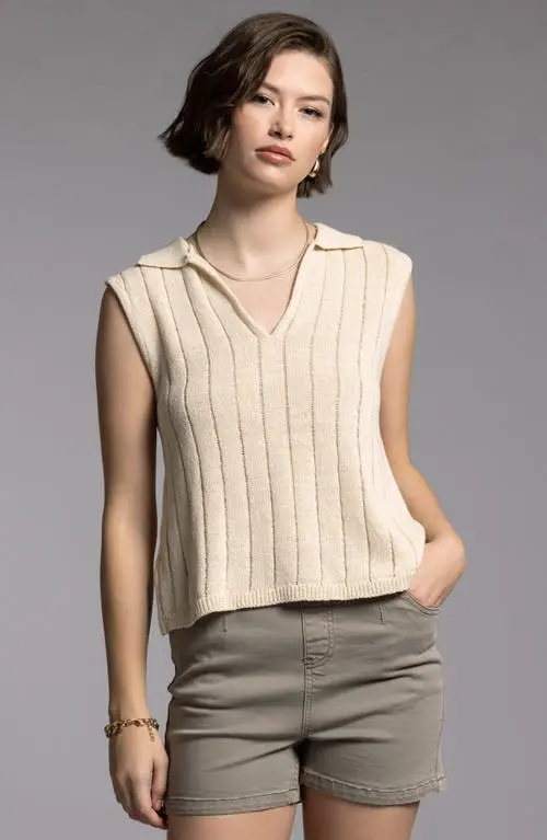 WEEKEND LOS ANGELES Gia Linen & Cotton Sweater Vest