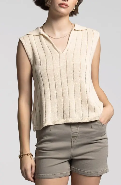 WEEKEND LOS ANGELES Gia Linen & Cotton Sweater Vest