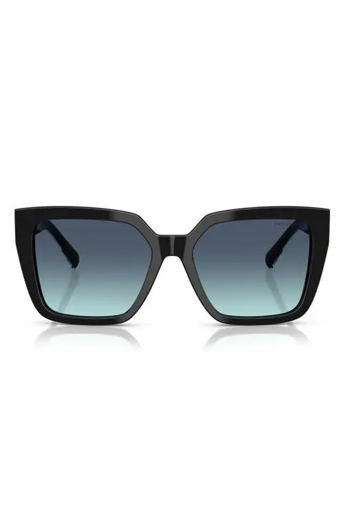Tiffany & Co. 55mm Gradient Square Sunglasses - Black / Azure Gradient Blue