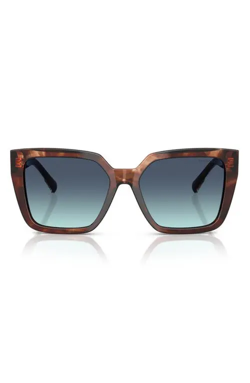 Tiffany & Co. 55mm Gradient Square Sunglasses - Spotted Brown/azure Blue