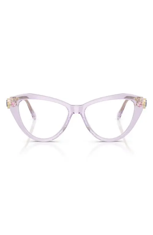 SWAROVSKI 53mm Cat Eye Optical Glasses - Transparent Lilac/demo Lens