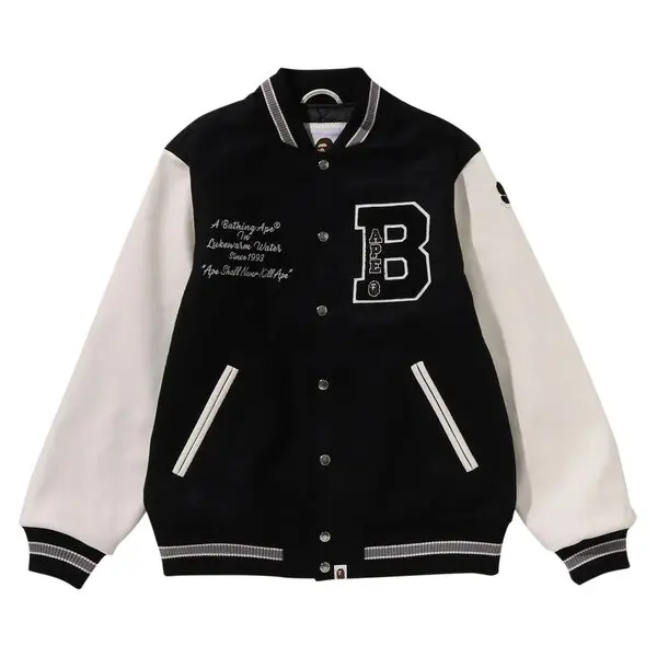 A BATHING APE Embroidery Varsity Jacket