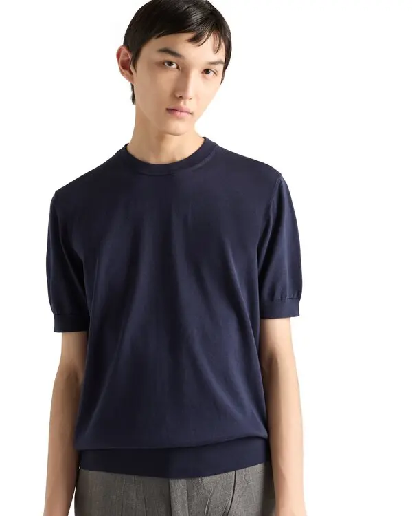 Prada Cotton Crew-neck Sweater - Blue