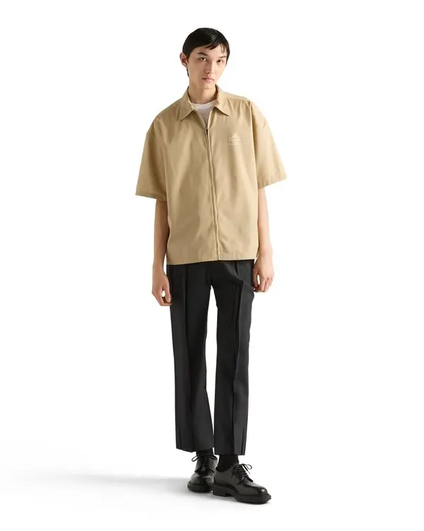 Prada Short-sleeved Technical Cotton Shirt - Neutral | Editorialist