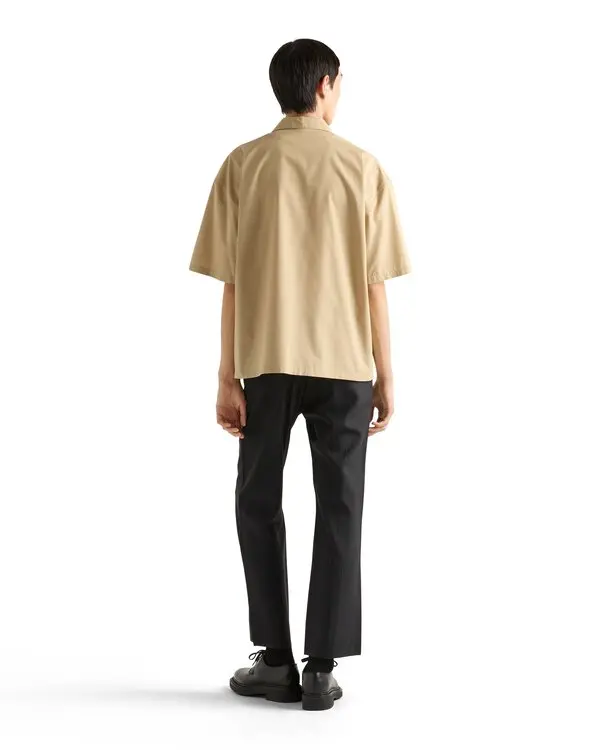 Prada Hort-leeved Technical Cotton Hirt