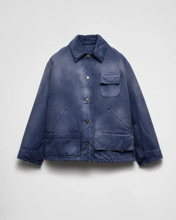 Prada Canvas Trucker Jacket - Navy