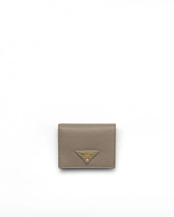 Prada Small Leather Wallet - Grey