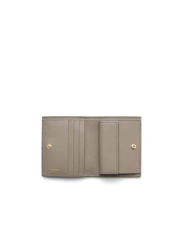Prada Small Leather Wallet - Grey