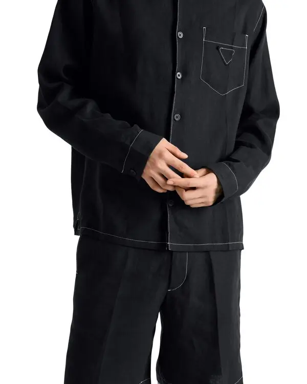 Prada Linen Hirt - Black