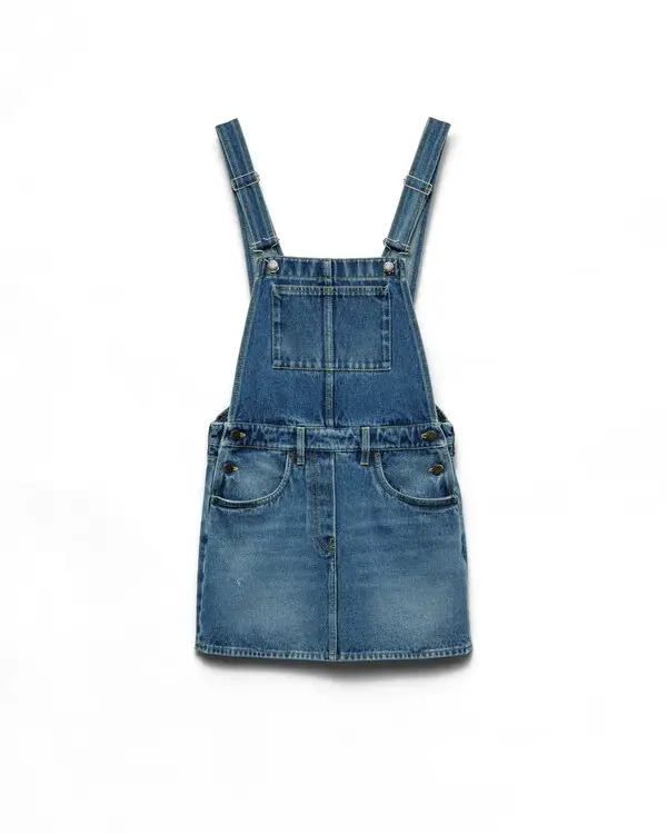 Prada Denim Bib Overall Mini-dress - Blue