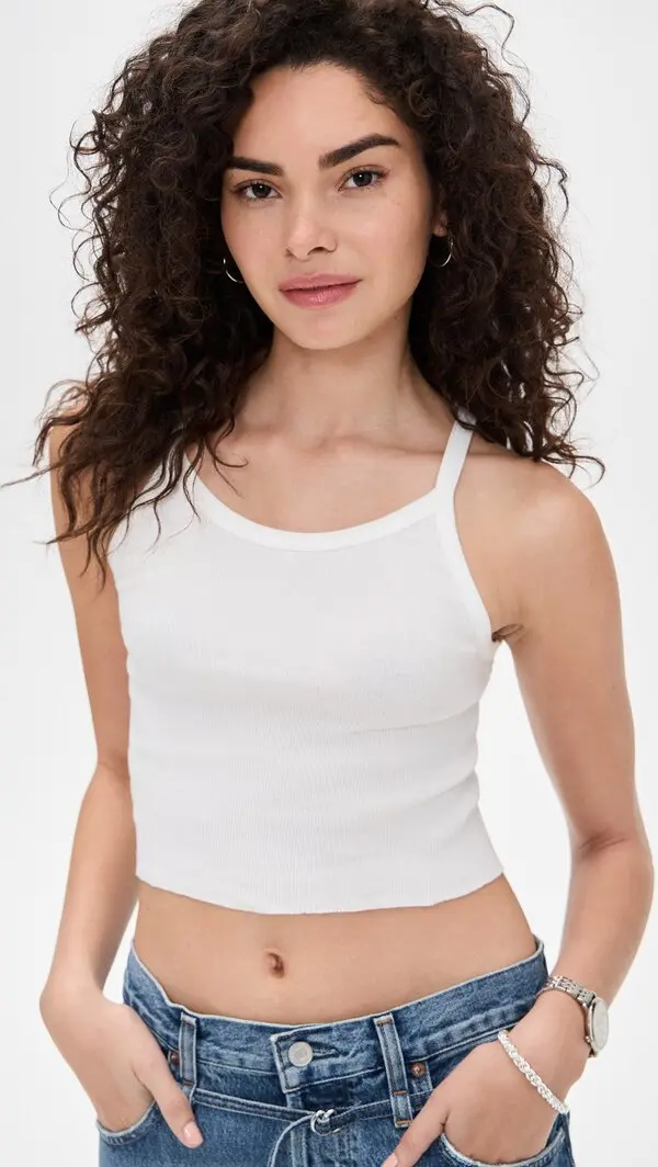 Eterne Cropped Rib Tank - Ivory