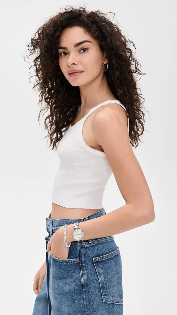 Eterne Cropped Rib Tank - Ivory
