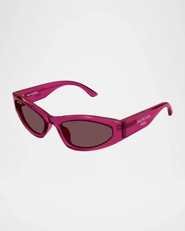 Balenciaga Cat-eye Acetate Sunglasses - Burgandy