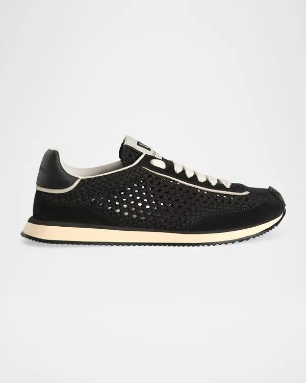 Dolce & Gabbana Dg Woven Runner Sneakers - Nero/nero