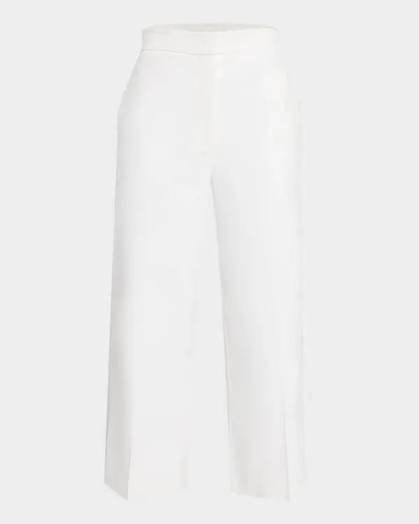 JOSEPH Temple Cropped Gabardine Pants - Ivory