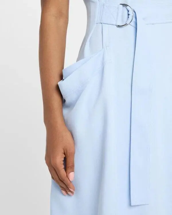 Bottega Veneta Belted Twill Midi Shirtdress - Blue