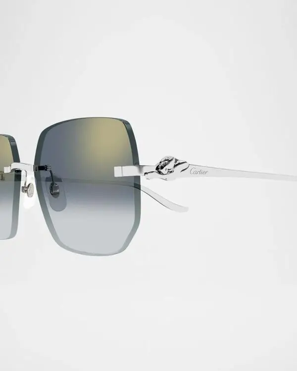 Cartier Rimless Butterfly Sunglasses - Silver
