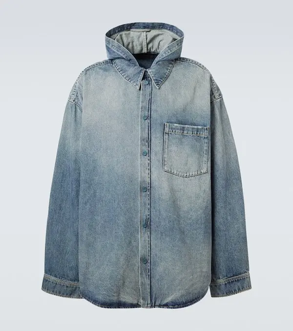 Balenciaga Hooded Denim Overshirt