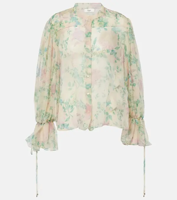 Chloé Sheer Silk Top - Multicoloured