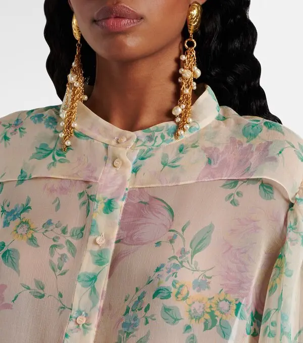 Chloé Sheer Silk Top - Multicoloured