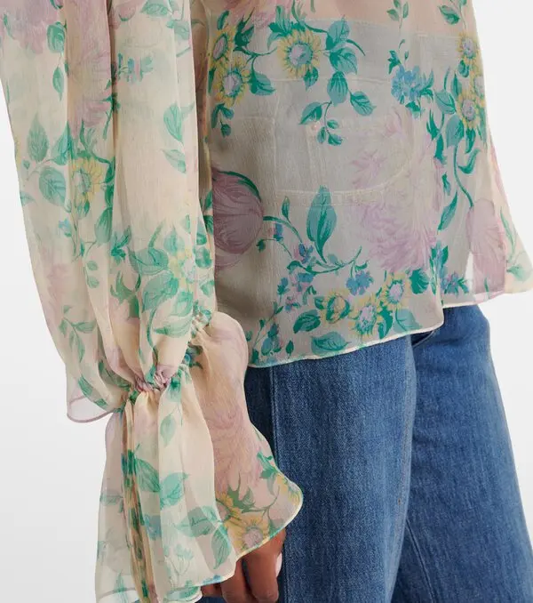 Chloé Sheer Silk Top - Multicoloured