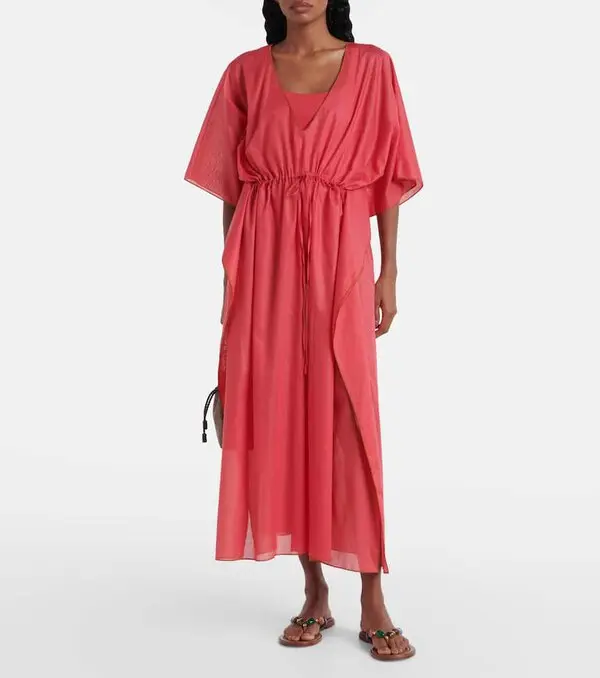 ERES Voilier Cotton Voile Kaftan - Red