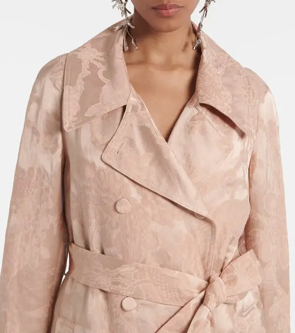 Dries Van Noten Floral Linen-blend Jacquard Coat