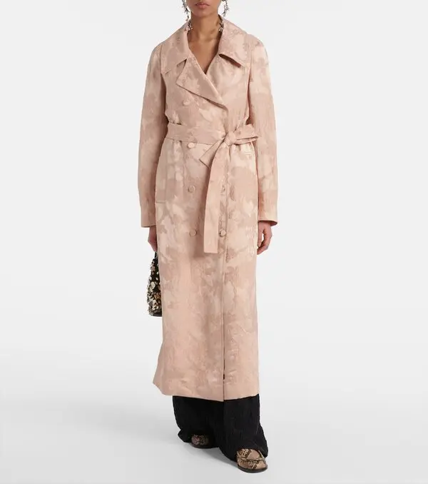 Dries Van Noten Floral Linen-blend Jacquard Coat