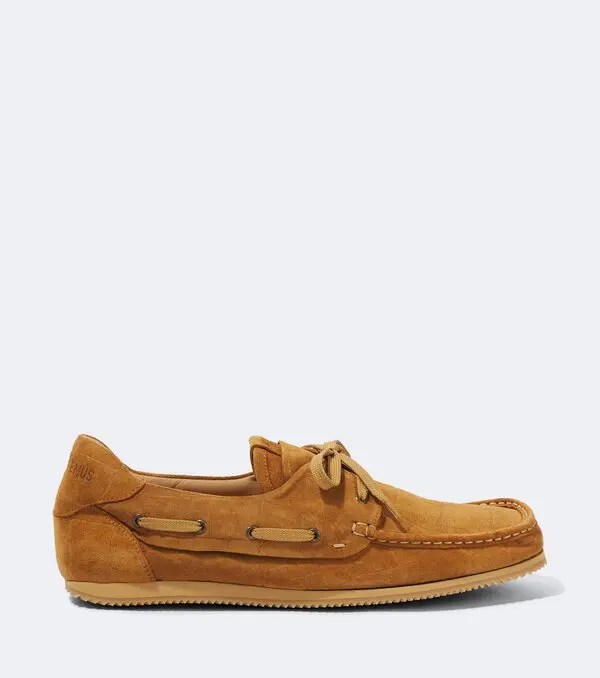 Jacquemus Batto Croc-effect Suede Boat Shoes