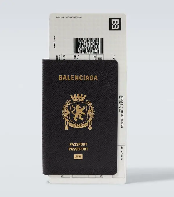 Balenciaga Passport Long Leather Wallet - Black
