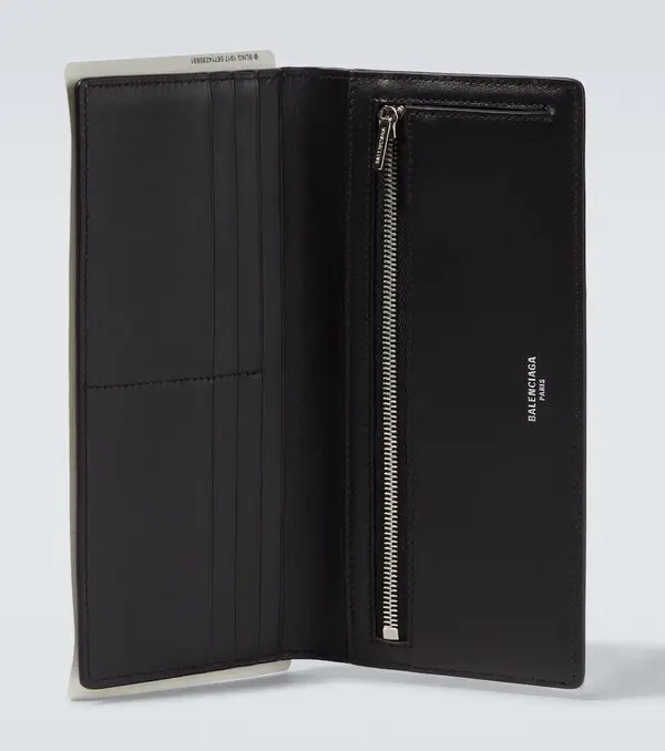 Balenciaga Passport Long Leather Wallet - Black