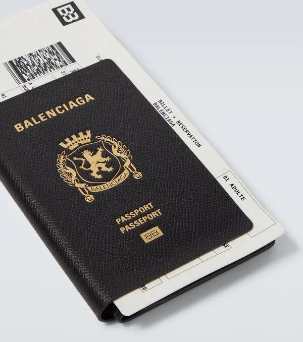 Balenciaga Passport Long Leather Wallet - Black