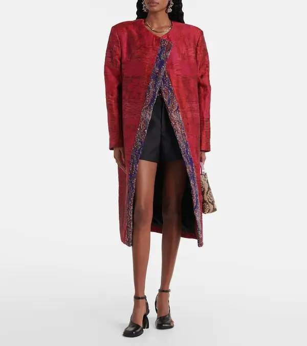 Dries Van Noten Cotton-blend Jacquard Coat