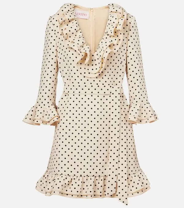 Valentino Garavani Crepe Couture Plusdepois Ruffled Minidress - Beige