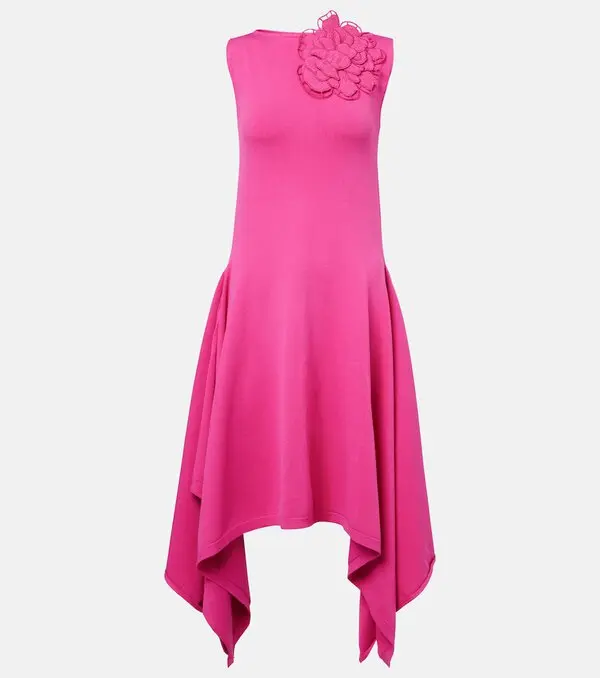 Oscar De La Renta Floral-appliqué Asymmetric Cocktail Dress - Pink