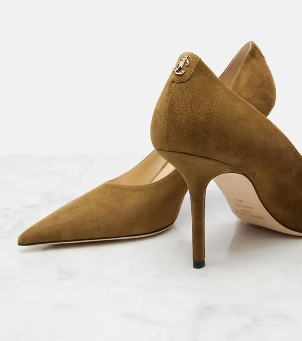 JIMMY CHOO Love 85 Suede Pumps - Green