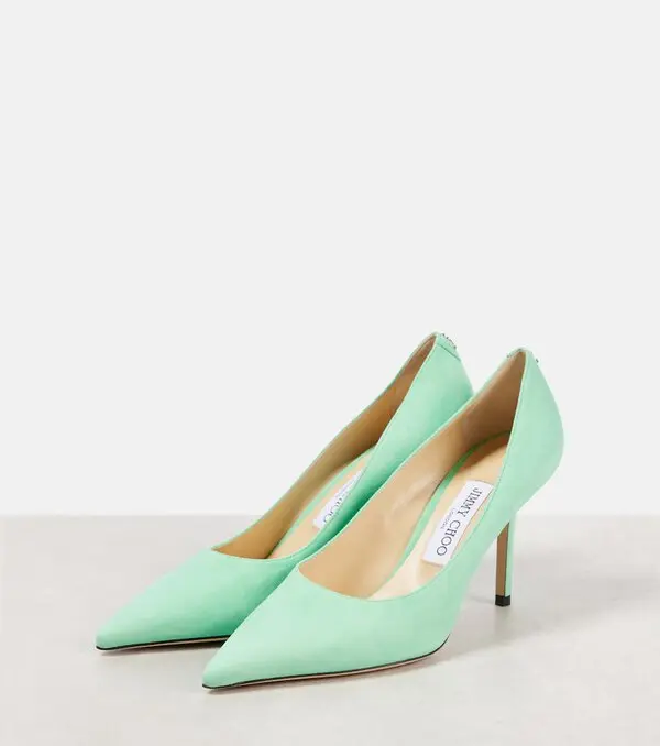 JIMMY CHOO Love 85 Suede Pumps - Green