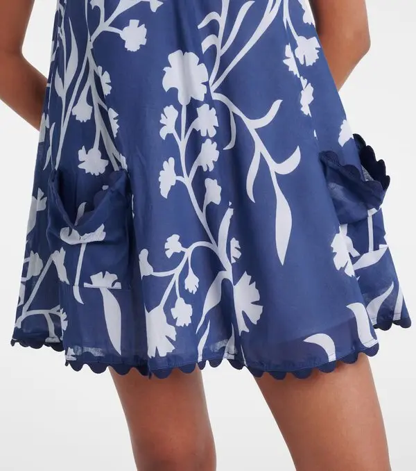 Juliet Dunn Floral Printed Minidress - Blue | Editorialist